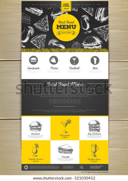 Fast Food Menu Concept Web Site Stock Vector (Royalty Free) 321030452