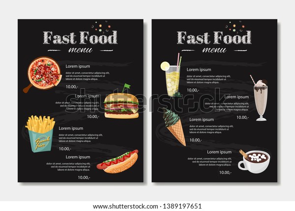 Fast Food Menu Design Template Vector: เวกเตอร์สต็อก (ปลอดค่าลิขสิทธิ์ ...