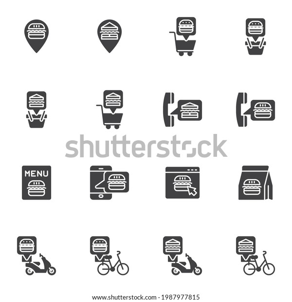 Fast Food Ordering Vector Icons Set Stock Vector (Royalty Free ...