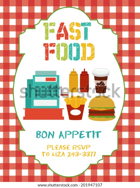 Fast Food Party Stock Vector (Royalty Free) 201947107 | Shutterstock
