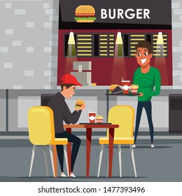 Fast Food Restaurant Flat Vector Illustration Stock Vector (Royalty ...