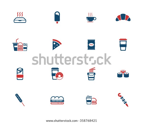 Fast Food Simple Icons Web Stock Vector (Royalty Free) 358768421 ...