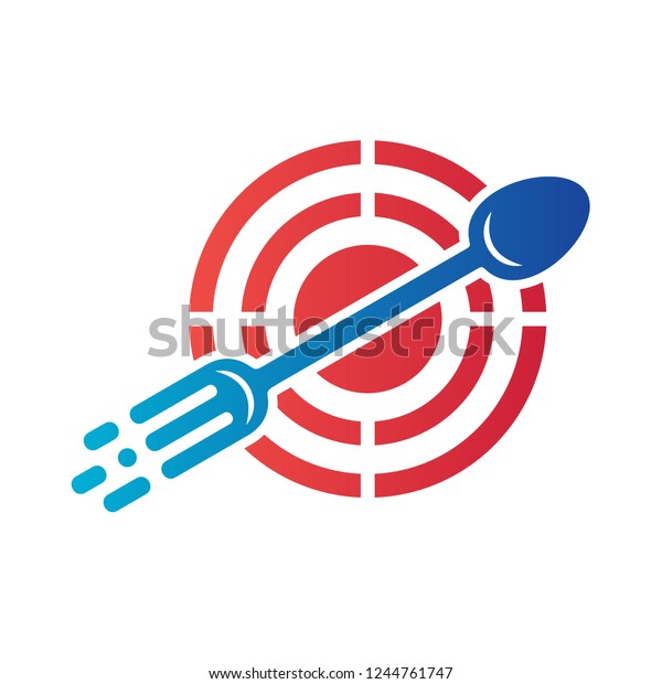 Fast Food Target Logo Template Cutlery: vector de stock (libre de ...