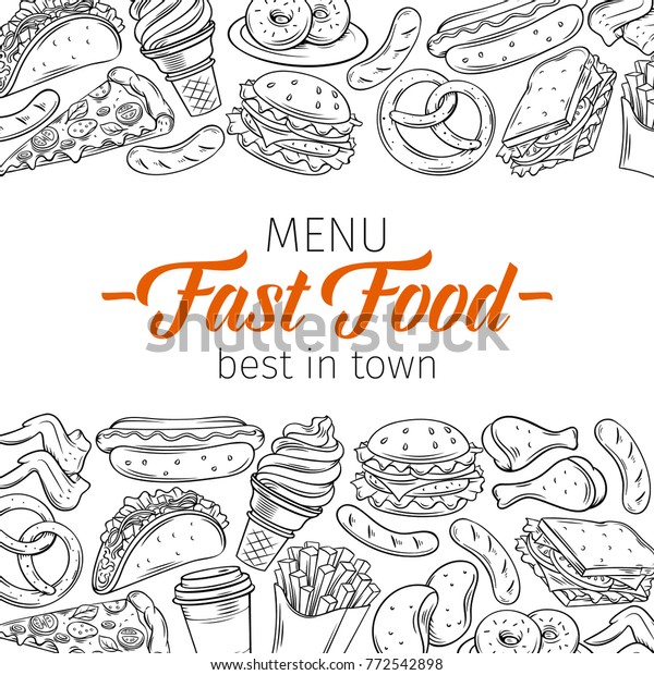 Fast Food Template Page Design Menu Stock Vector (Royalty Free) 772542898