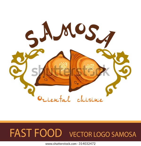 Fast Food Vector Logo Samosa Stock Vector (Royalty Free) 314032472