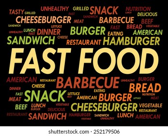 Fast Food Word Cloud Concept Stock Vector (Royalty Free) 252179506