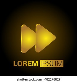 Fast Forward 3d Golden Metallic Premium Stock Vector (Royalty Free ...