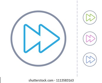 Fast Forward Round Stroke Buttons Simple Stock Vector (Royalty Free ...