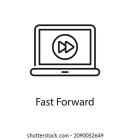 Fast Forward Vector Outline Icon Design Stock Vector (Royalty Free ...