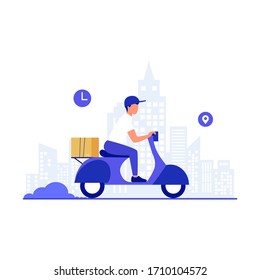 Fast Free Delivery Vector Cartoon Illustration Stock Vector (Royalty ...