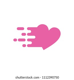 Fast Heart Logo Stock Vector (Royalty Free) 1112390750 | Shutterstock