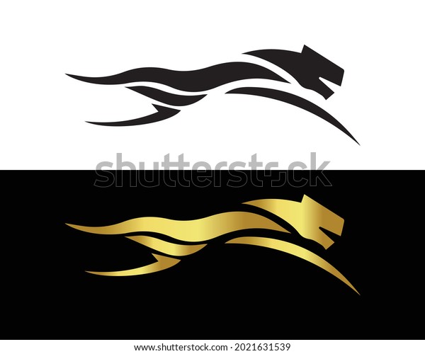 Fast Jumping Running Dog Logo Vector Stock Vector (Royalty Free ...
