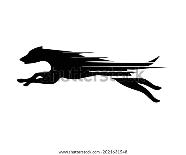 Fast Jumping Running Dog Logo Vector Stock Vector (Royalty Free ...