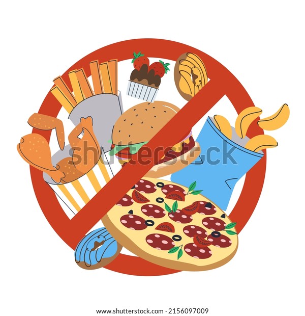 Fast Junk Food Marked Stop Sign: เวกเตอร์สต็อก (ปลอดค่าลิขสิทธิ์ ...