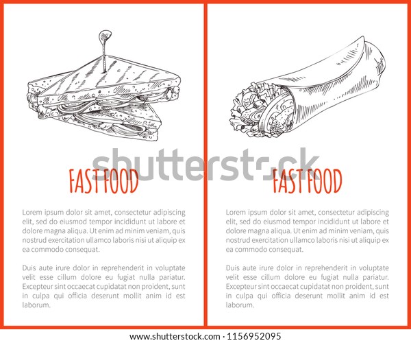 Fast Junk Food Poster Text Sample Stock Vector (Royalty Free ...