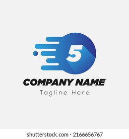 Fast Logo On Letter 5 Template Stock Vector (Royalty Free) 2166656767 ...