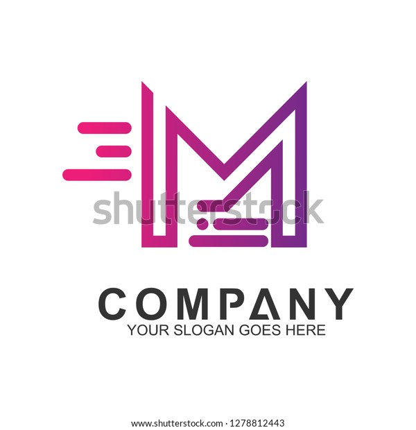Fast M Logo Vector Line Style Stock Vector (Royalty Free) 1278812443 ...