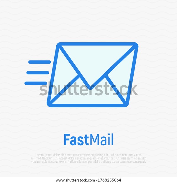 Fast Mail Email Symbol Envelope Flying Stock Vector (Royalty Free ...