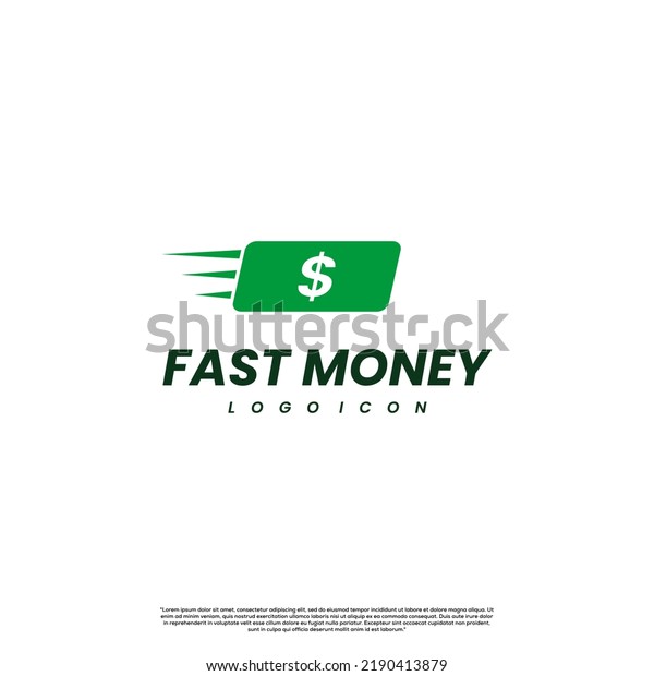 Fast Money Logo Design On Isolated Stock Vector (Royalty Free ...
