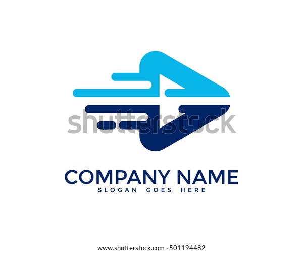 Fast Play Media Logo Design Template: vector de stock (libre de ...