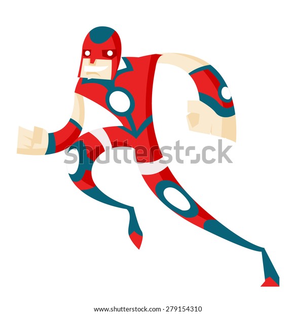 Fast Powerful Superhero Running Stock Vector (Royalty Free) 279154310