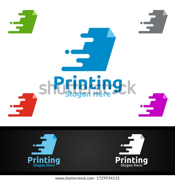 Fast Printing Company Vector Logo Design Stock Vector (Royalty Free ...