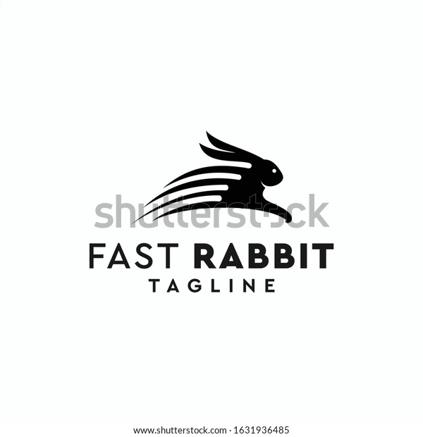 Fast Rabbit Silhouette Logo Illustration Vector: vector de stock (libre ...