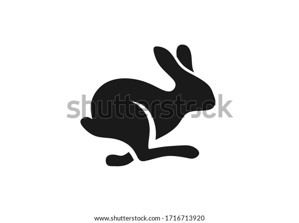 Fast Running Rabbit Silhouette Logo Vector Stock Vector (Royalty Free ...