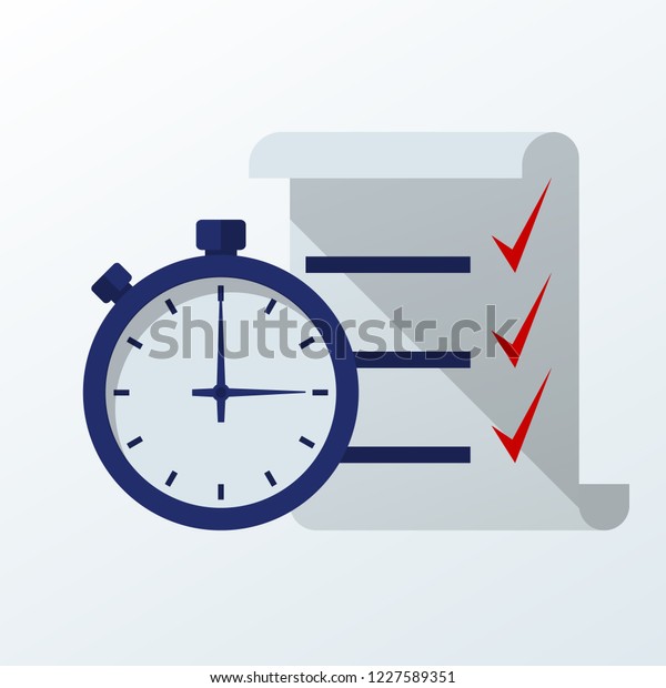 Fast Service Stopwatch Checklist Completed Tasks Stock Vector (Royalty ...