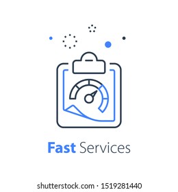Fast Services Clipboard Line Icon Short Stock Vector (Royalty Free ...
