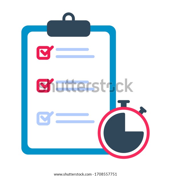 Fast Services Icon Check List Stopwatch Stock Vector (Royalty Free ...