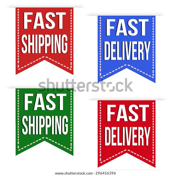 Fast Shipping Fast Delivery Ribbons Set Stock Vector (Royalty Free ...