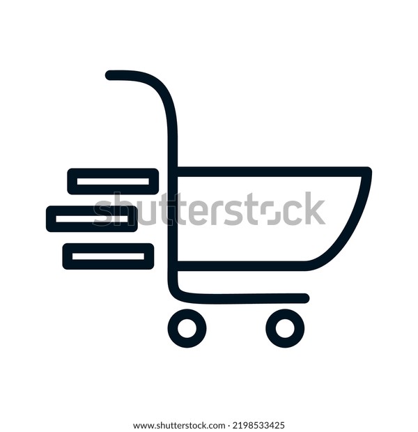 Fast Shopping Cart Vector Icon Black Stock Vector (Royalty Free ...