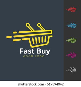 Fast Shopping Logo Stock Vector (Royalty Free) 619394042 | Shutterstock
