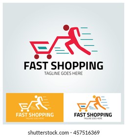 Fast Shopping Logo Design Template Vector Stock Vector (Royalty Free ...