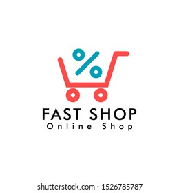 Fast Shopping Logo Template Design This Stock Vector (Royalty Free ...