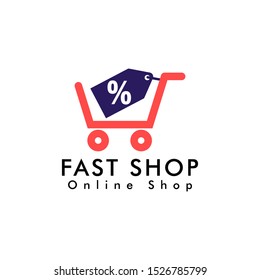 Fast Shopping Logo Template Design This Stock Vector (Royalty Free ...