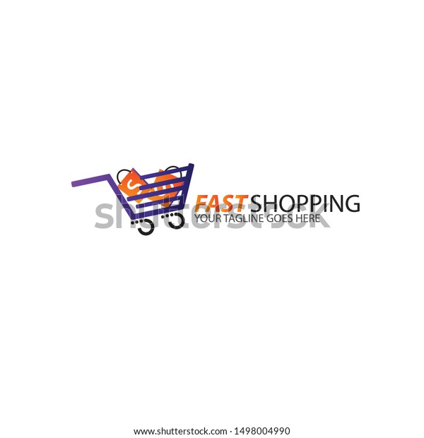 Fast Shopping Logo Template Design Illustrasion Stock Vector (Royalty ...