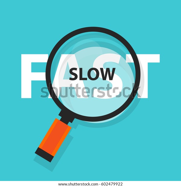 Fast Slow Concept Business Analysis Magnifying Stock Vector (Royalty ...