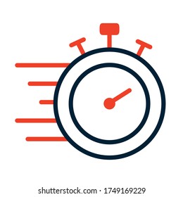 Fast Stopwatch Icon Over White Background Stock Vector (Royalty Free ...