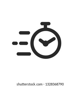 Fast Stopwatch Line Icon Fast Time Stock Vector (Royalty Free ...