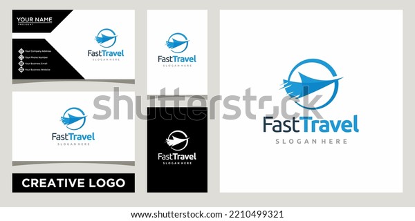 Fast Travel Logo Design Template Business Stock Vector (Royalty Free ...