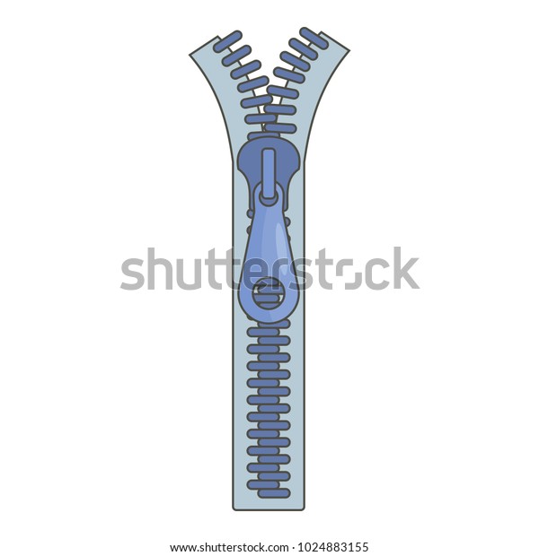 Fastener Zip Icon Cartoon Illustration Fastener Stock Vector (Royalty ...
