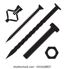 Fasteners Icon Set Simple Icons Collection Stock Vector (Royalty Free ...
