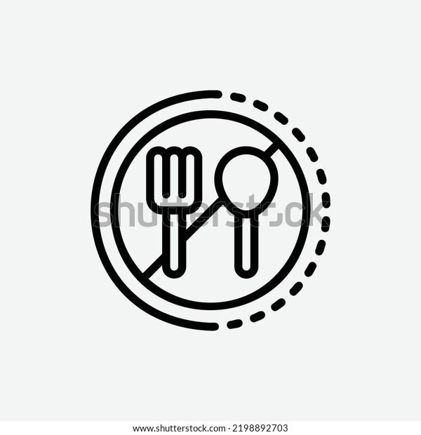 Fasting Icon Isolated Islamic Outline Icon Stock Vector (Royalty Free ...