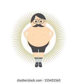 Fat Nerd Guy Avatar Stock Vector (Royalty Free) 155499929 | Shutterstock