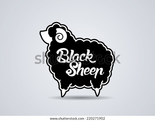 Fat Black Sheep Text Logo Symbol Stock Vector (Royalty Free) 220271902 ...
