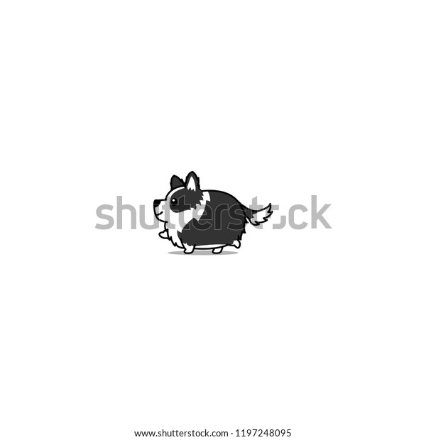 Fat Border Collie Dog Walking Cartoon Stock Vector (Royalty Free ...