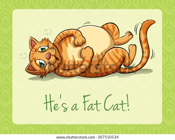 Fat Cat Lying On Back Illustration Stock Vector (Royalty Free ...