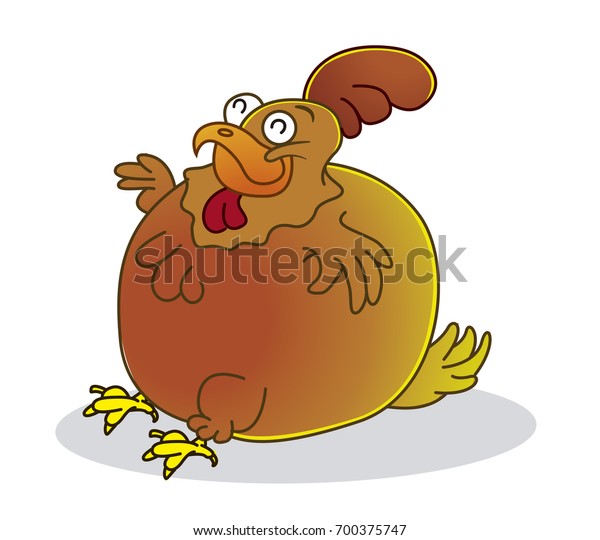 Fat Chicken Cartoon Stock Vector (Royalty Free) 700375747